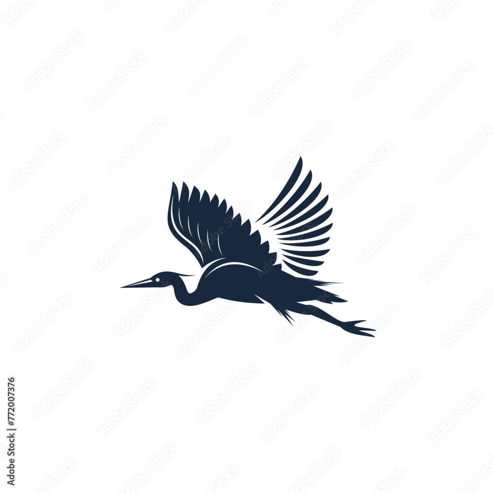 Blue heron Logo isolated on white background. Design blue heron for ...