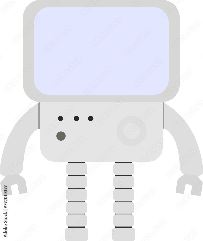 Vector friendly minimalist robot. Vector illustration. Technology ...