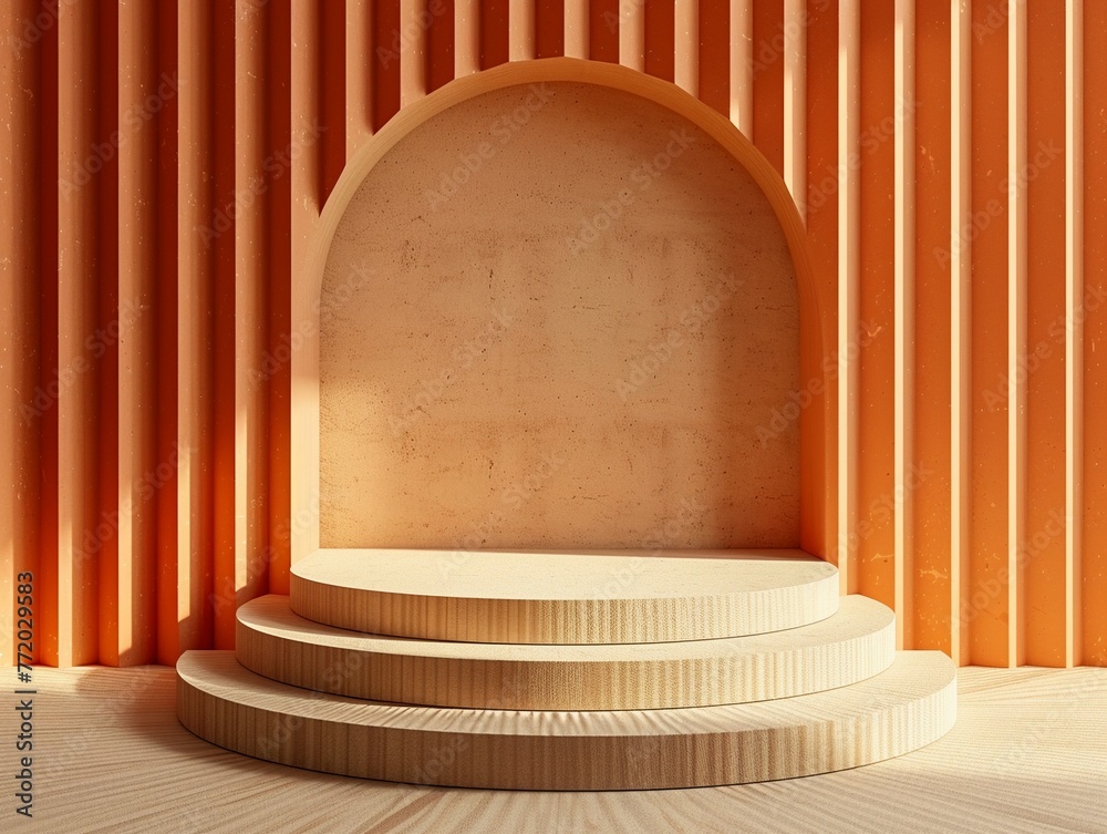 3D render podium of Develop a perspective-themed 3D podium with ...