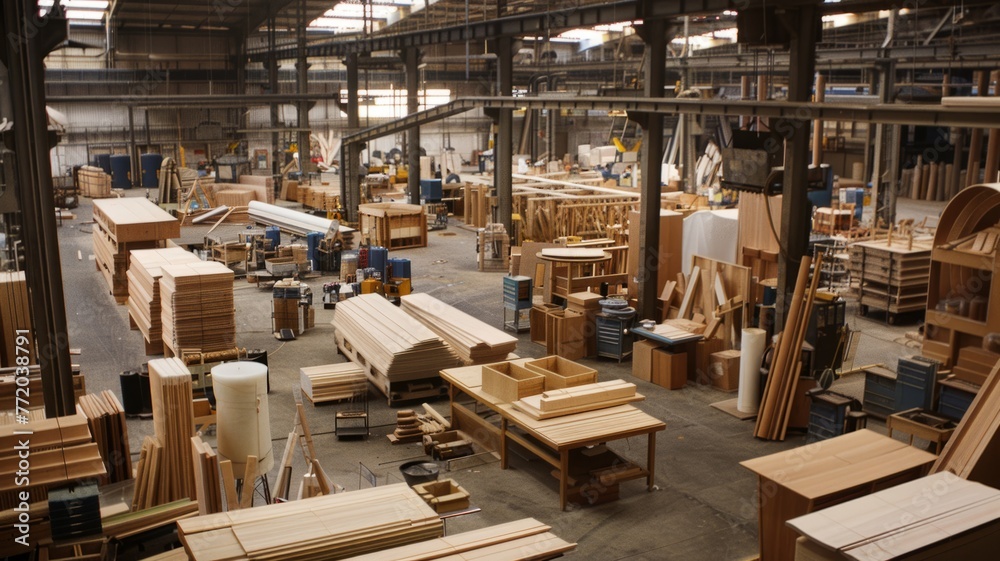 Carpentry workshop with wood and tools - Carpentry workshop with ...