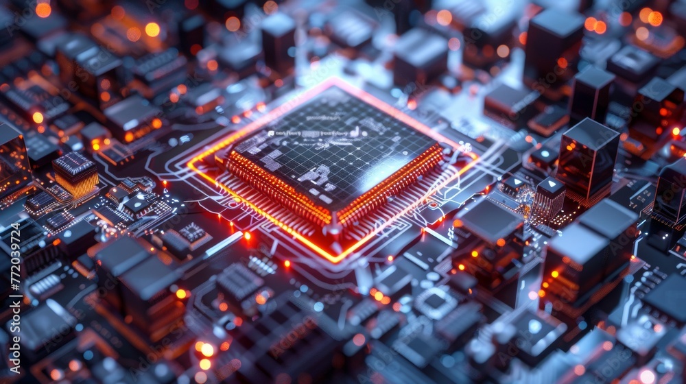 Quantum computing visualized as the engine of the future Stock ...