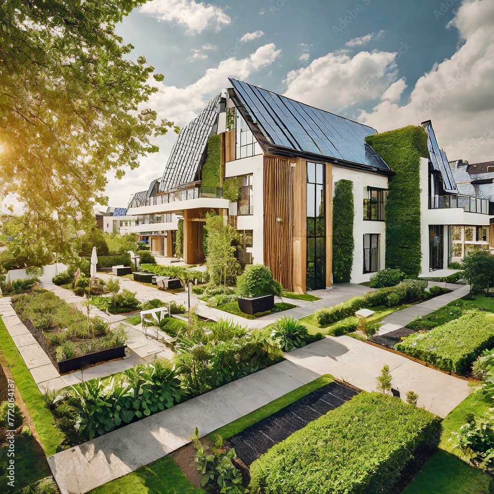 house in the garden.a sustainable apartment complex with passive solar ...