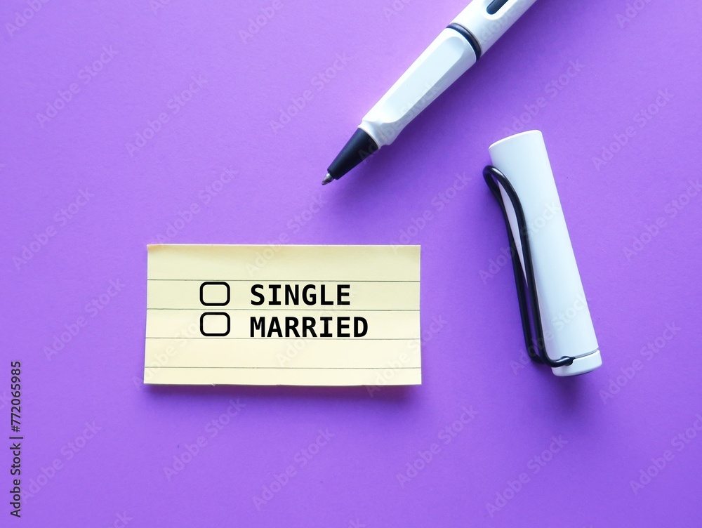Paper note on purple background with two choices checklists to choose ...
