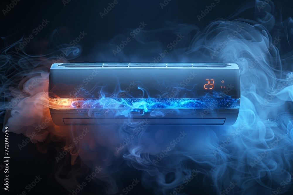 Ion positive and negative air flow icon. Set of modern elements showing ...