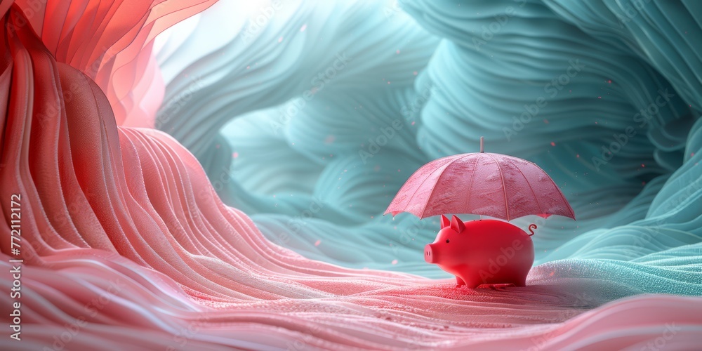 Cute 3D render inspired financial advisor gracefully floating through a ...