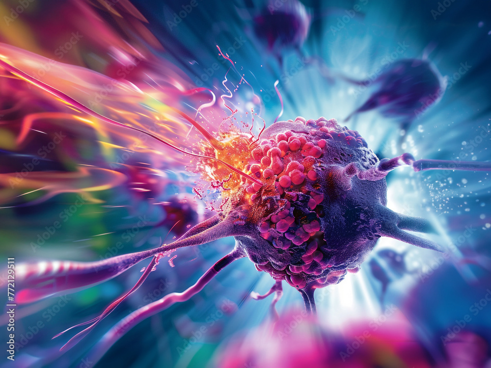 CAR-T Cell Destroying Cancer Stock Photo | Adobe Stock