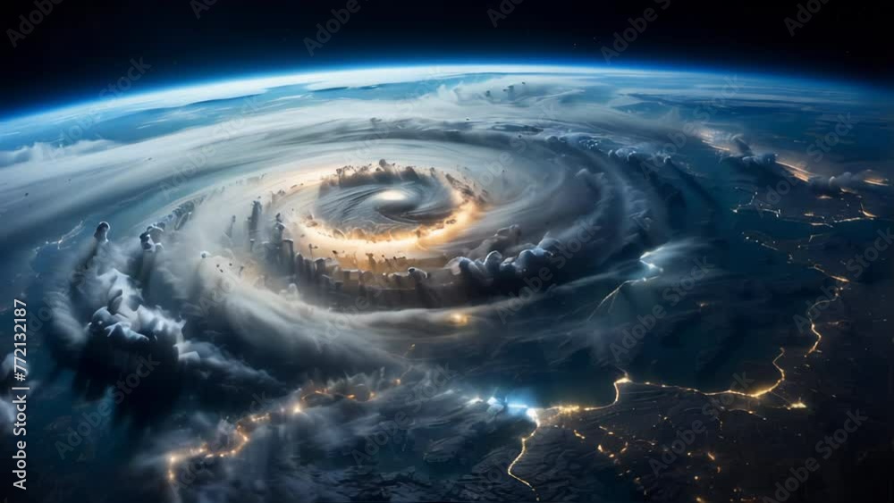 Vidéo Stock A cyclone's grandeur from space's perspective. Generative ...