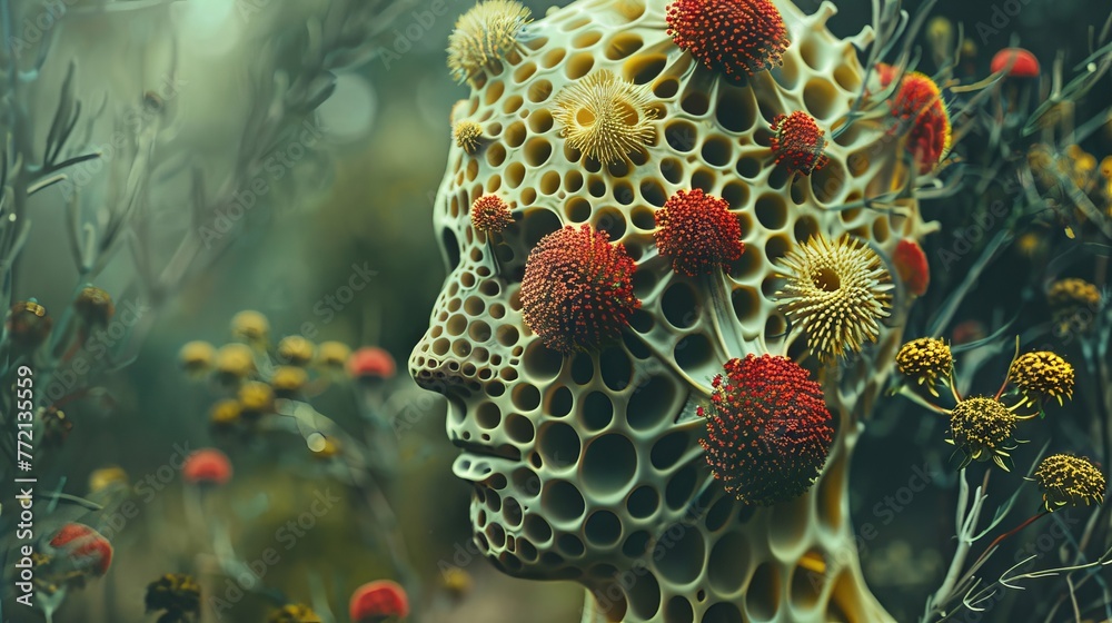 Ethereal surrealism capturing the eerie essence of Trypophobia, evoking ...