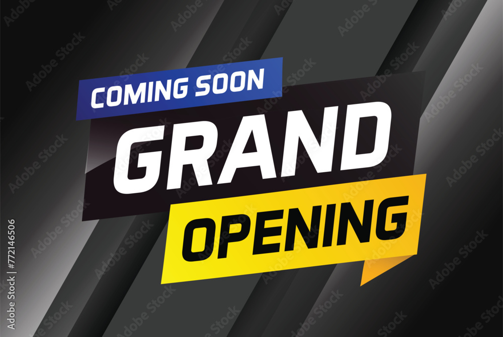 coming soon grand opening word concept vector illustration and 3d, web ...