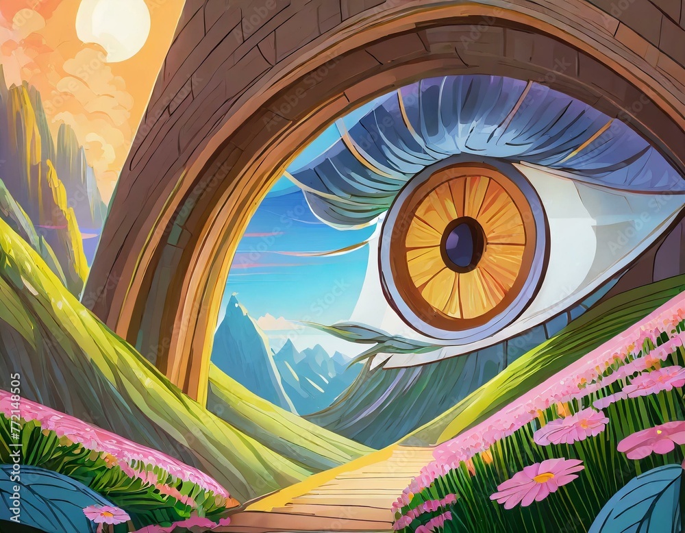 a vector concept showcasing eyes as windows to the soul, symbolizing ...