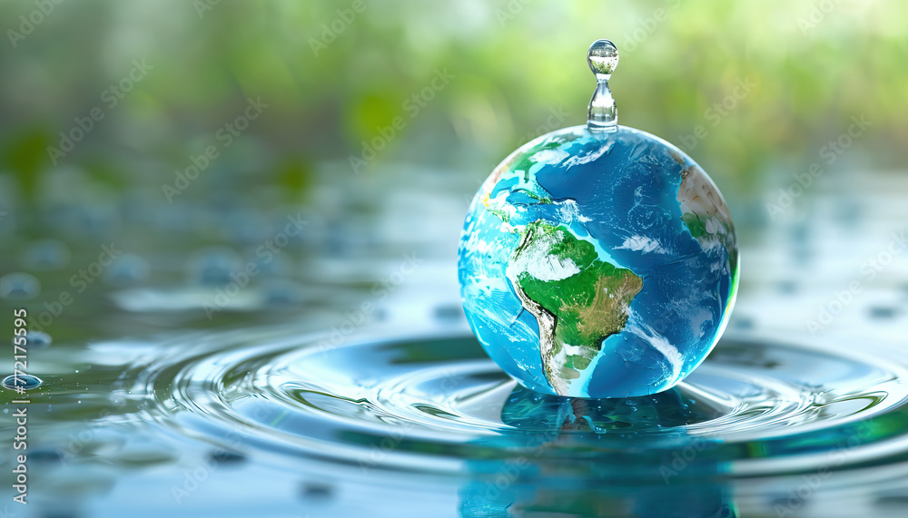 Global Impact: Artistic rendition of a globe resembling a falling water ...