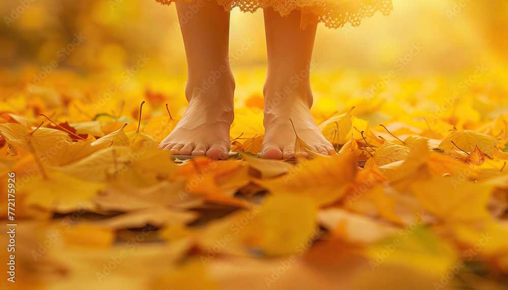 Leaves Beneath: A visual ode to nature's beauty as the feet of a young ...