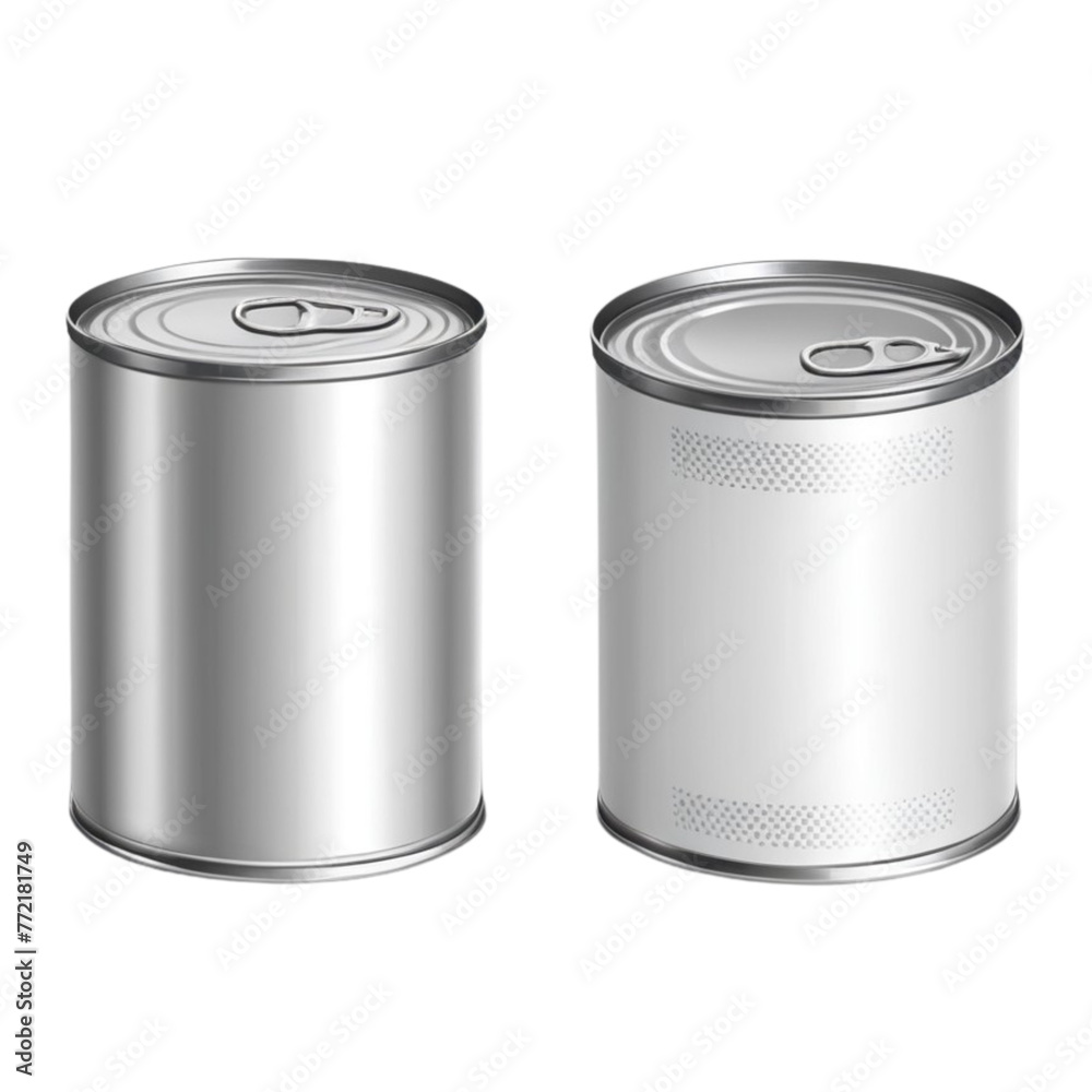 realistic empty tin can and without sardine tin font view on Isolated ...