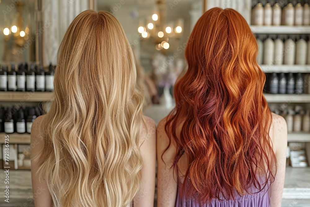 Vibrant Hair Color Transformation A before-and-after image of a vibrant ...