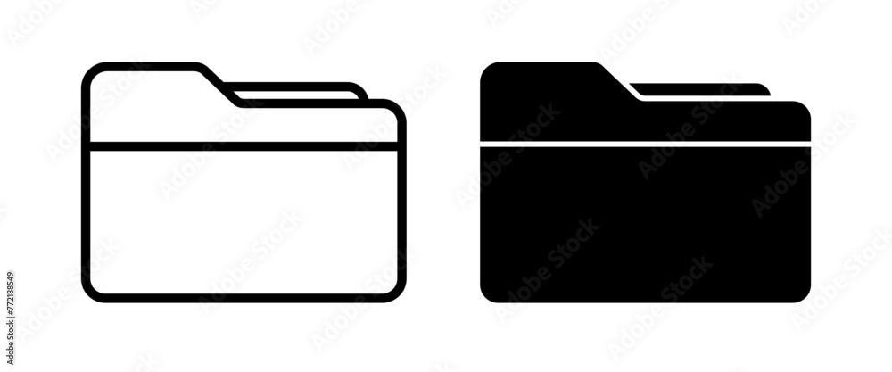 Vecteur Stock File Storage and Folder Icon Set. Digital Portfolio and ...