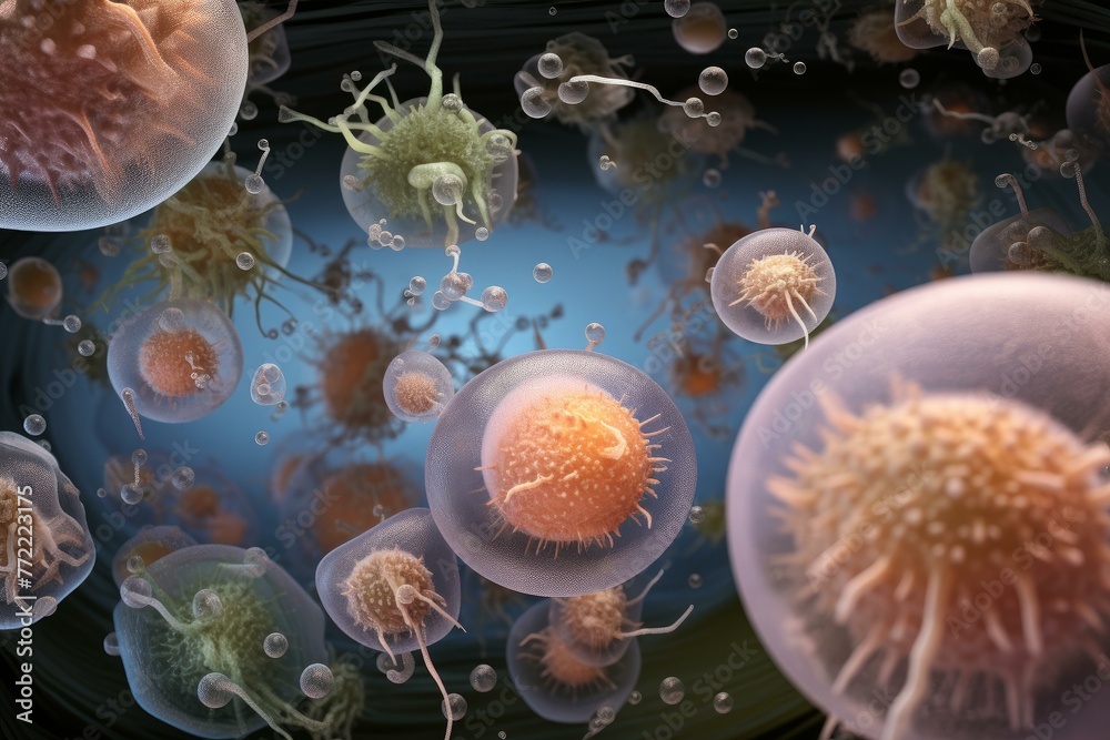 Interactive Realistic bacteria lab. Macro biology. Generate Ai Stock ...