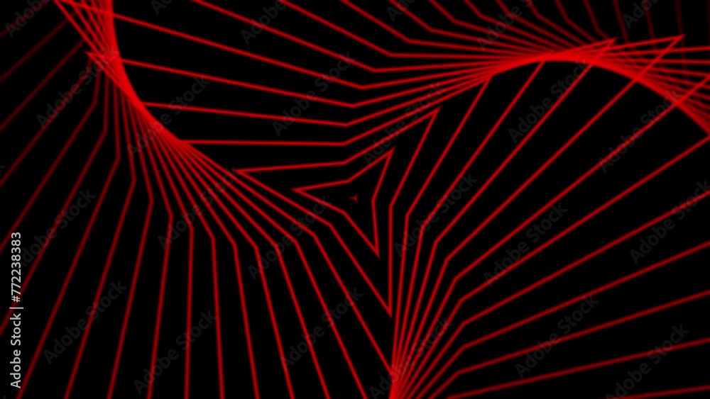 Geometric red background with star shapes. Neon star animation. Radio ...