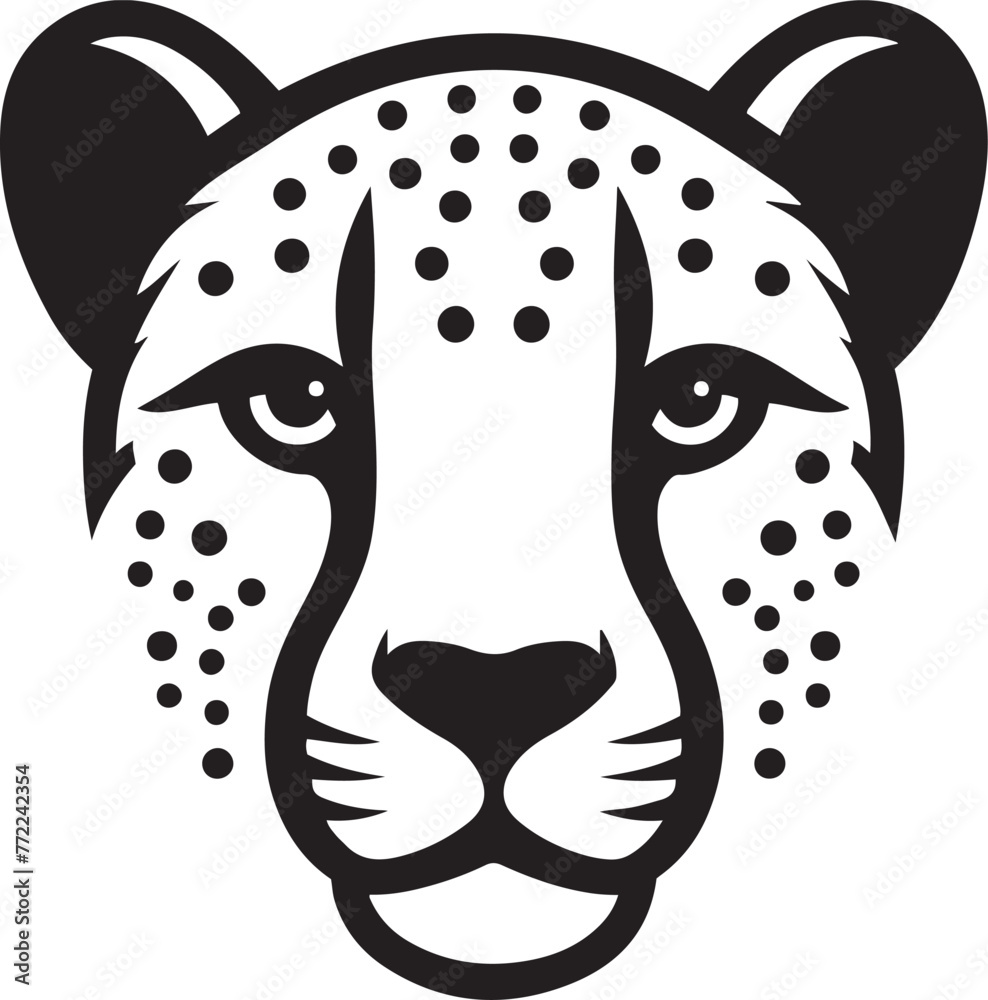 Cheetah head vector illustration isolated on white background. Cheetah ...