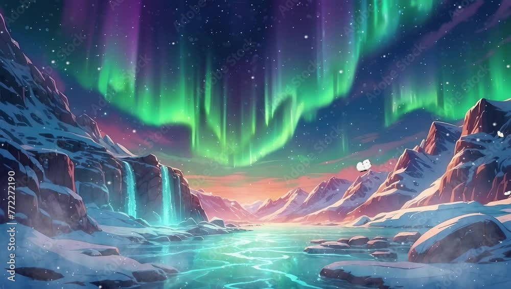 Immersive 4k video footage showcasing the surreal beauty of the aurora ...