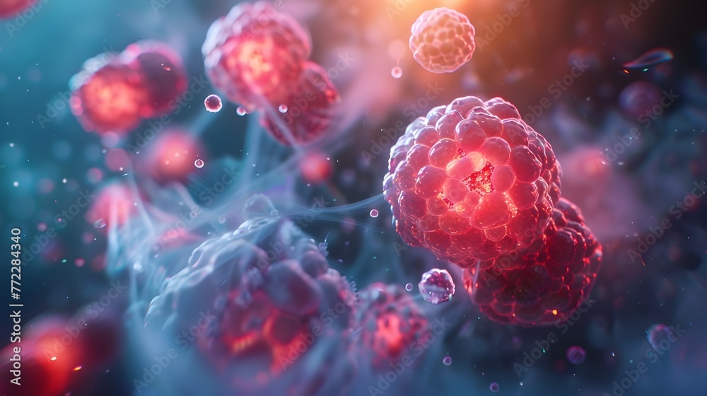 Microscopic View of Viral Cells in a Scientific Laboratory Setting ...