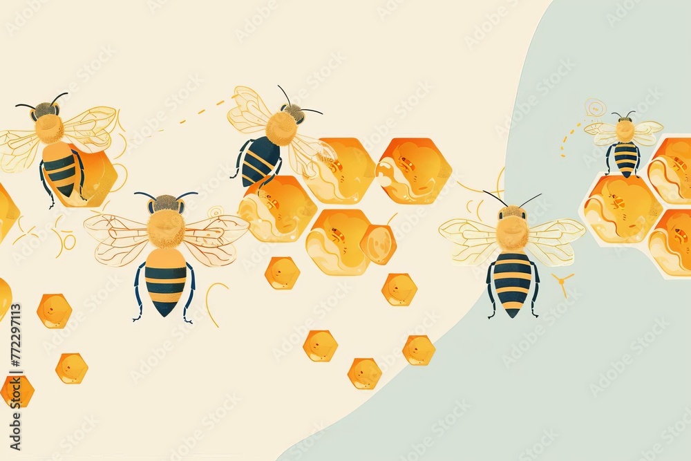 Honey bee life cycle stages from egg to adult, educational illustration ...