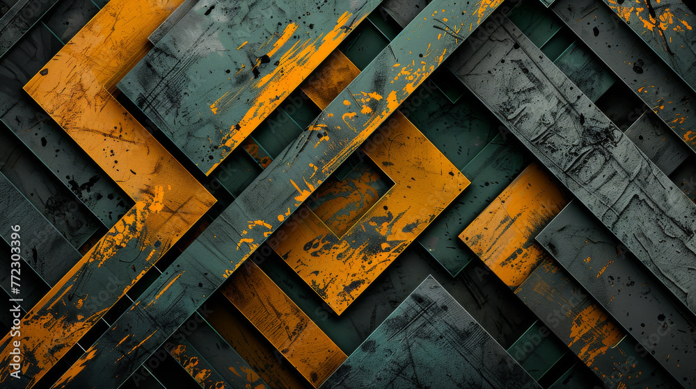 The image is a collage of squares and rectangles with a mix of orange ...