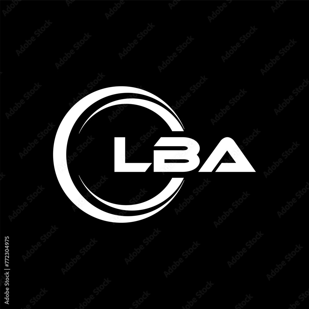 LBA letter logo design in illustration. Vector logo, calligraphy ...