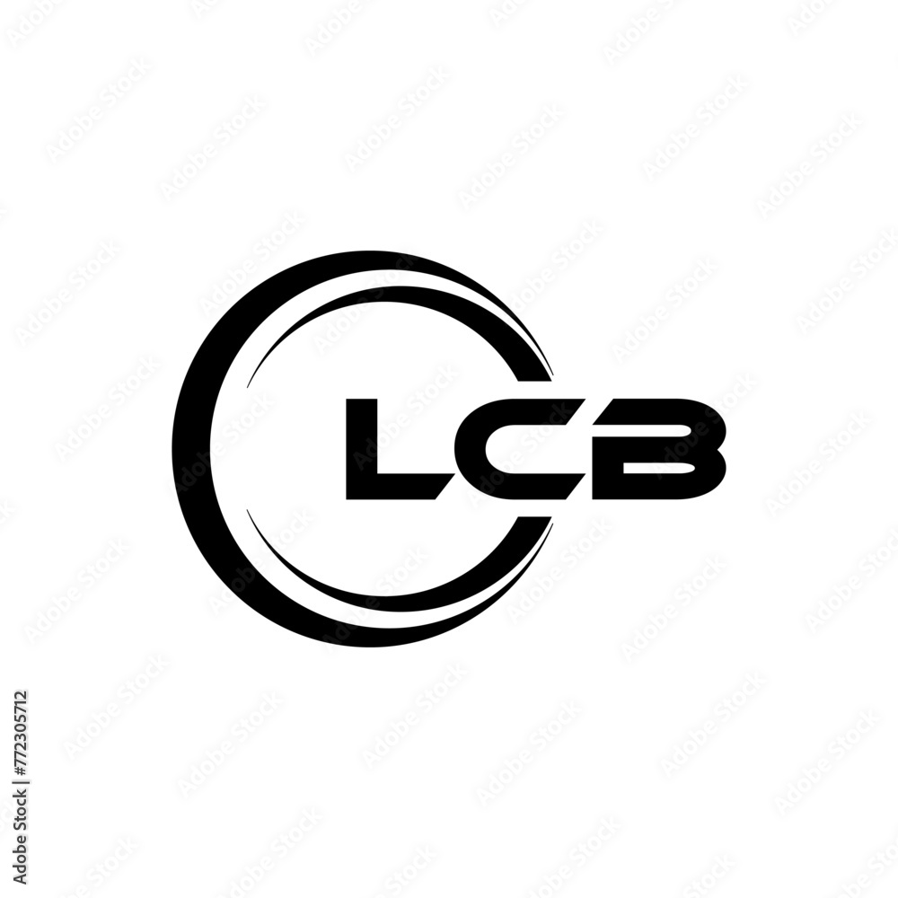 LCB letter logo design in illustration. Vector logo, calligraphy ...