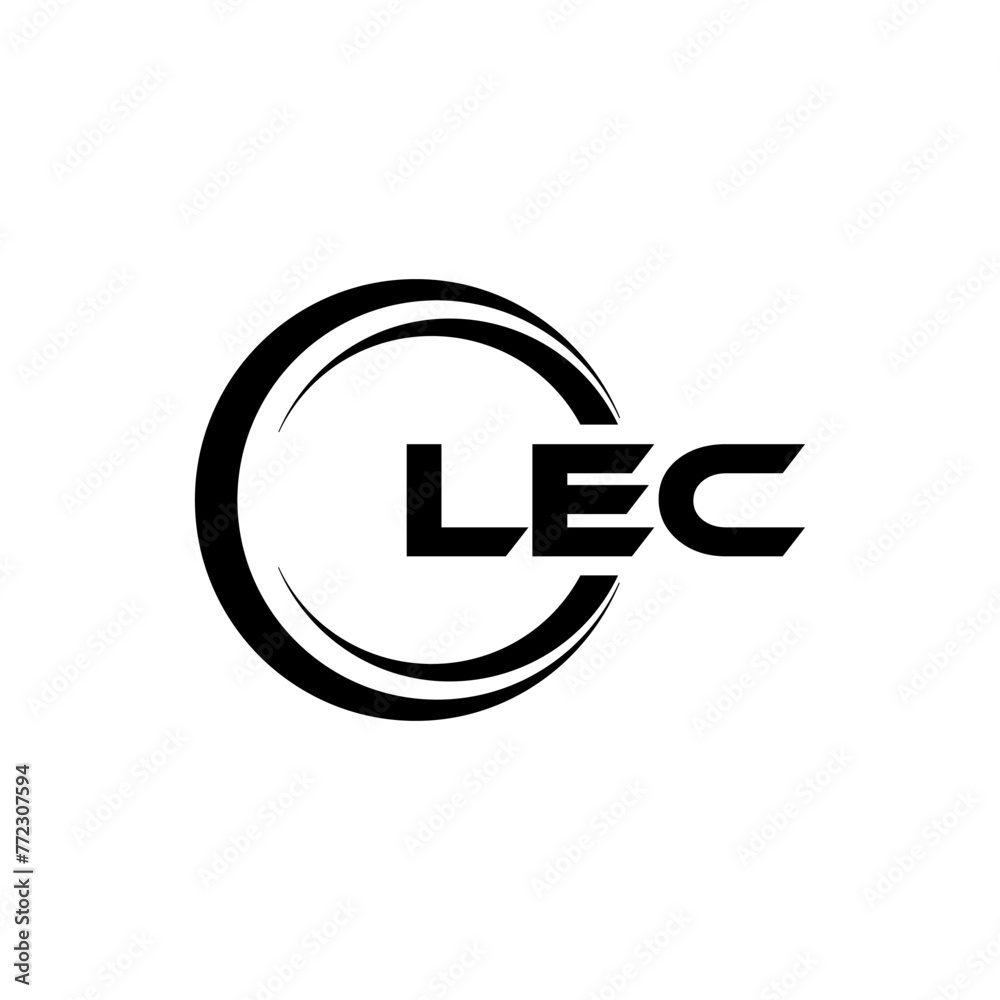LEC letter logo design in illustration. Vector logo, calligraphy ...