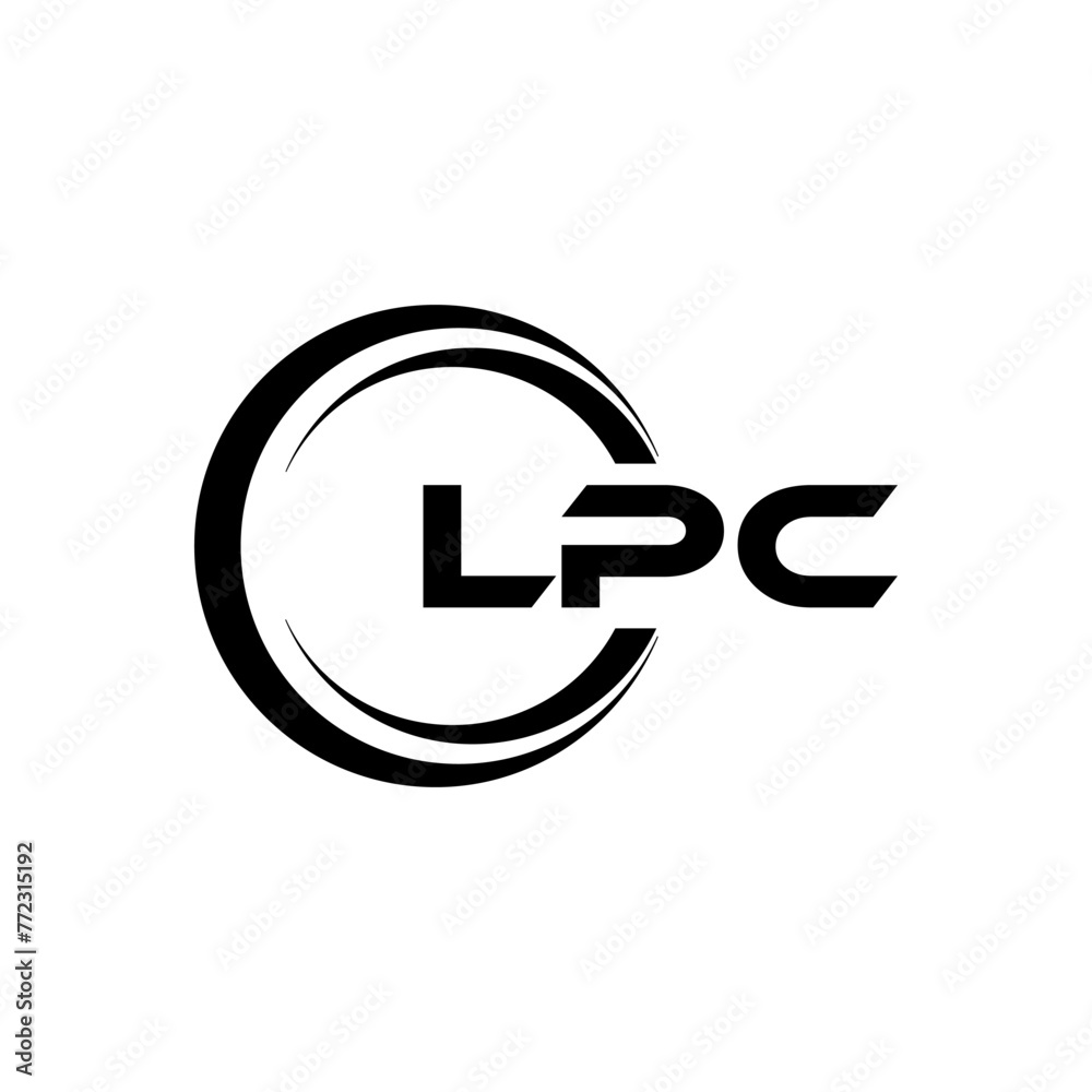 LPC letter logo design in illustration. Vector logo, calligraphy ...
