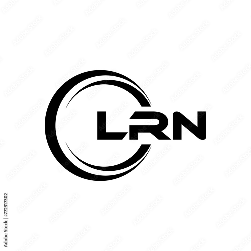 LRN letter logo design in illustration. Vector logo, calligraphy ...
