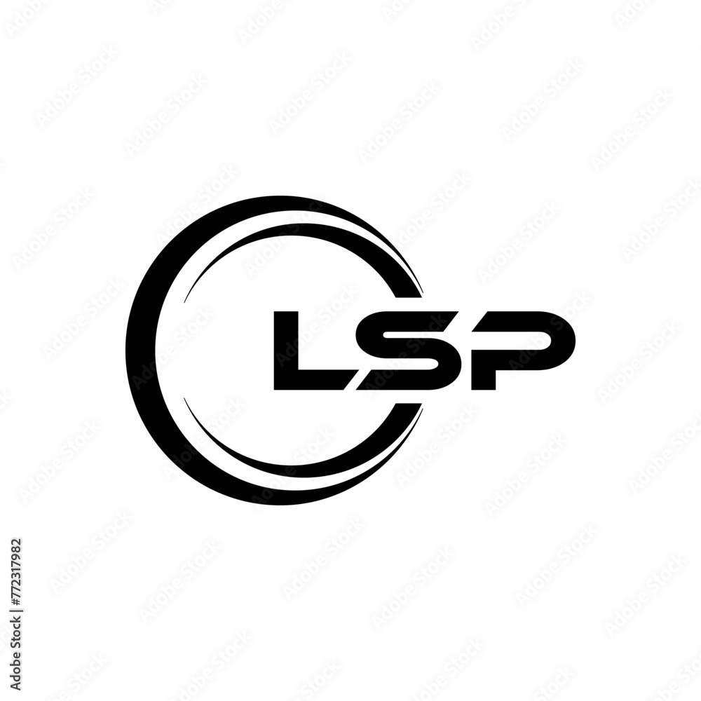 LSP letter logo design in illustration. Vector logo, calligraphy ...