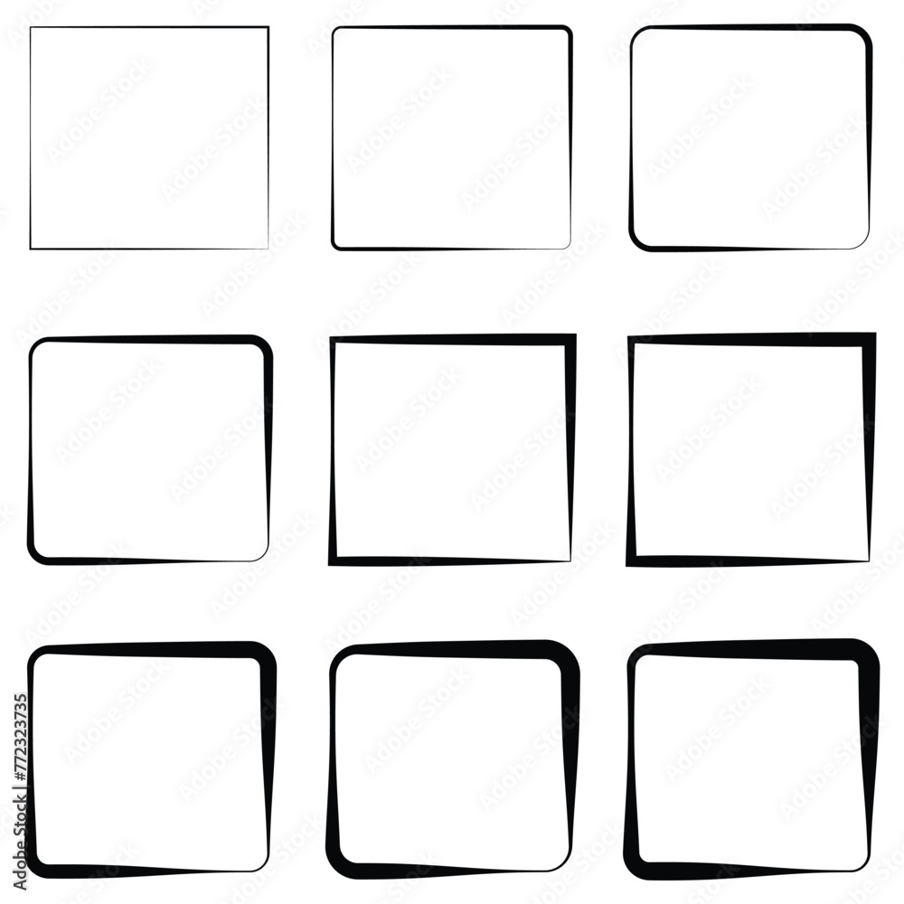 Hand drawn sketch frame vector. Simple doodle rectangle pencil frame ...