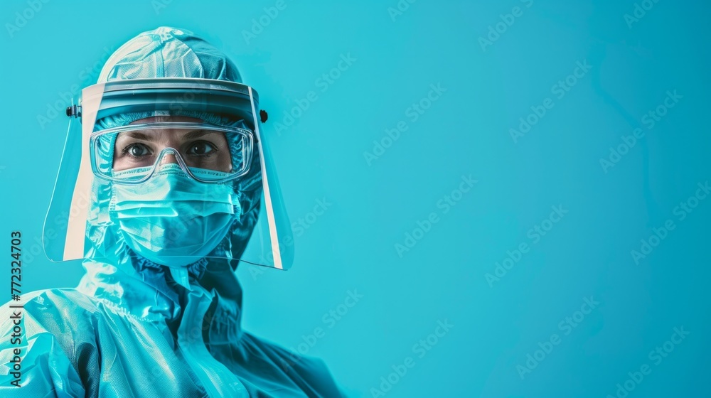 Scientist or Medical staff wearing personal protective gown or PPE ...