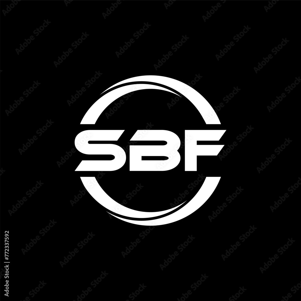 SBF letter logo design in illustration. Vector logo, calligraphy ...