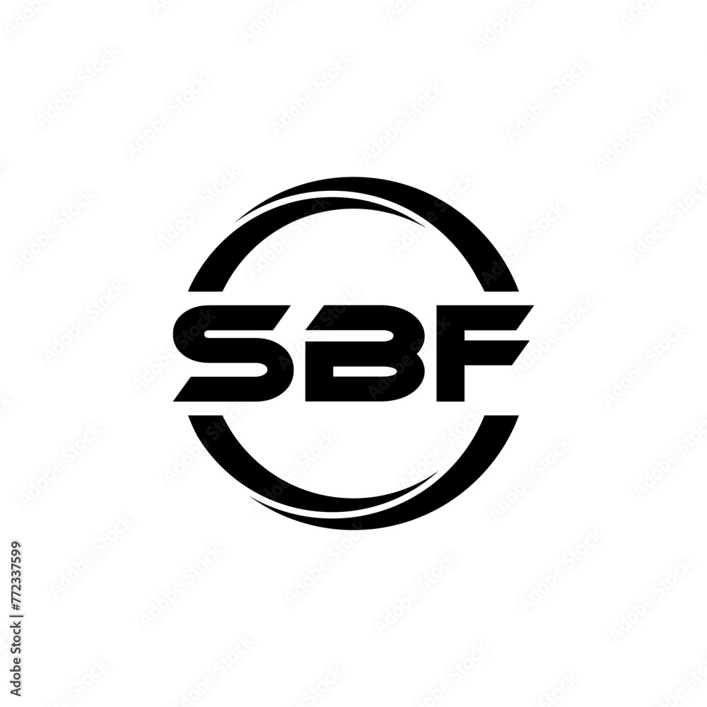 SBF letter logo design in illustration. Vector logo, calligraphy ...