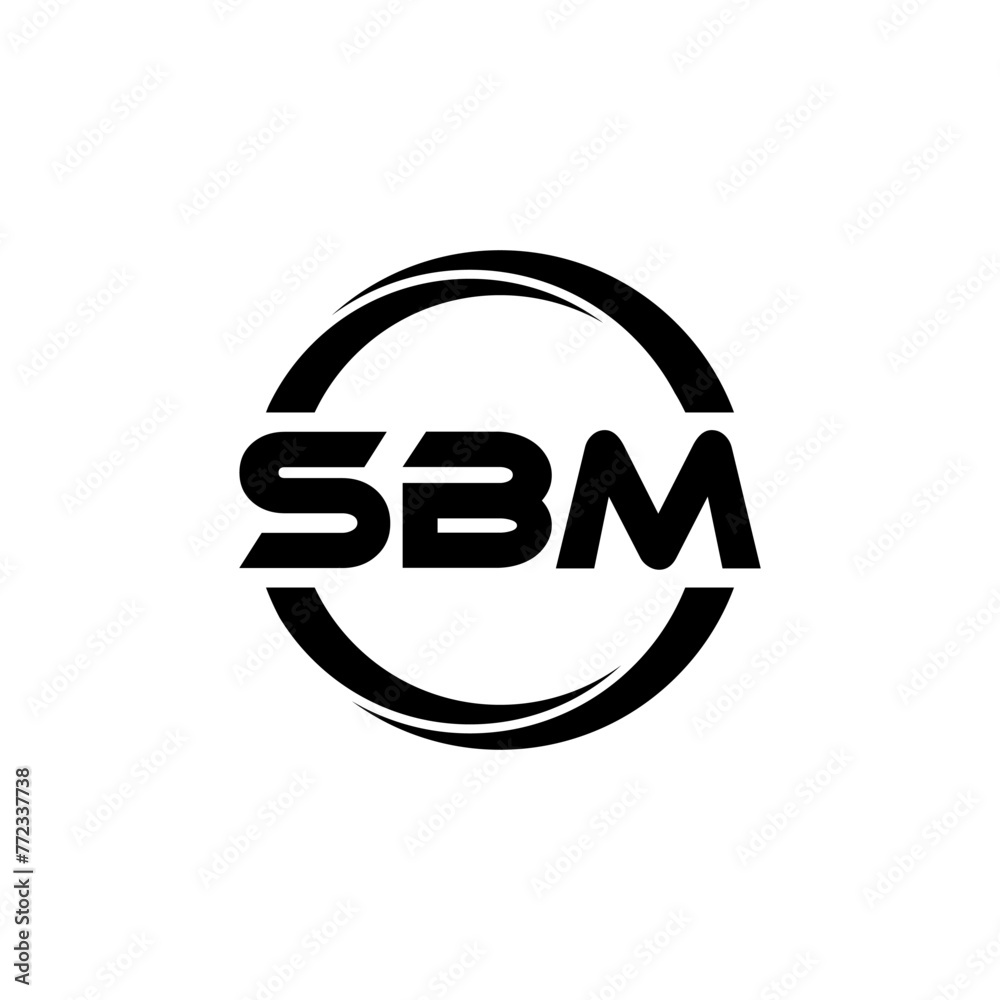 SBM letter logo design in illustration. Vector logo, calligraphy ...