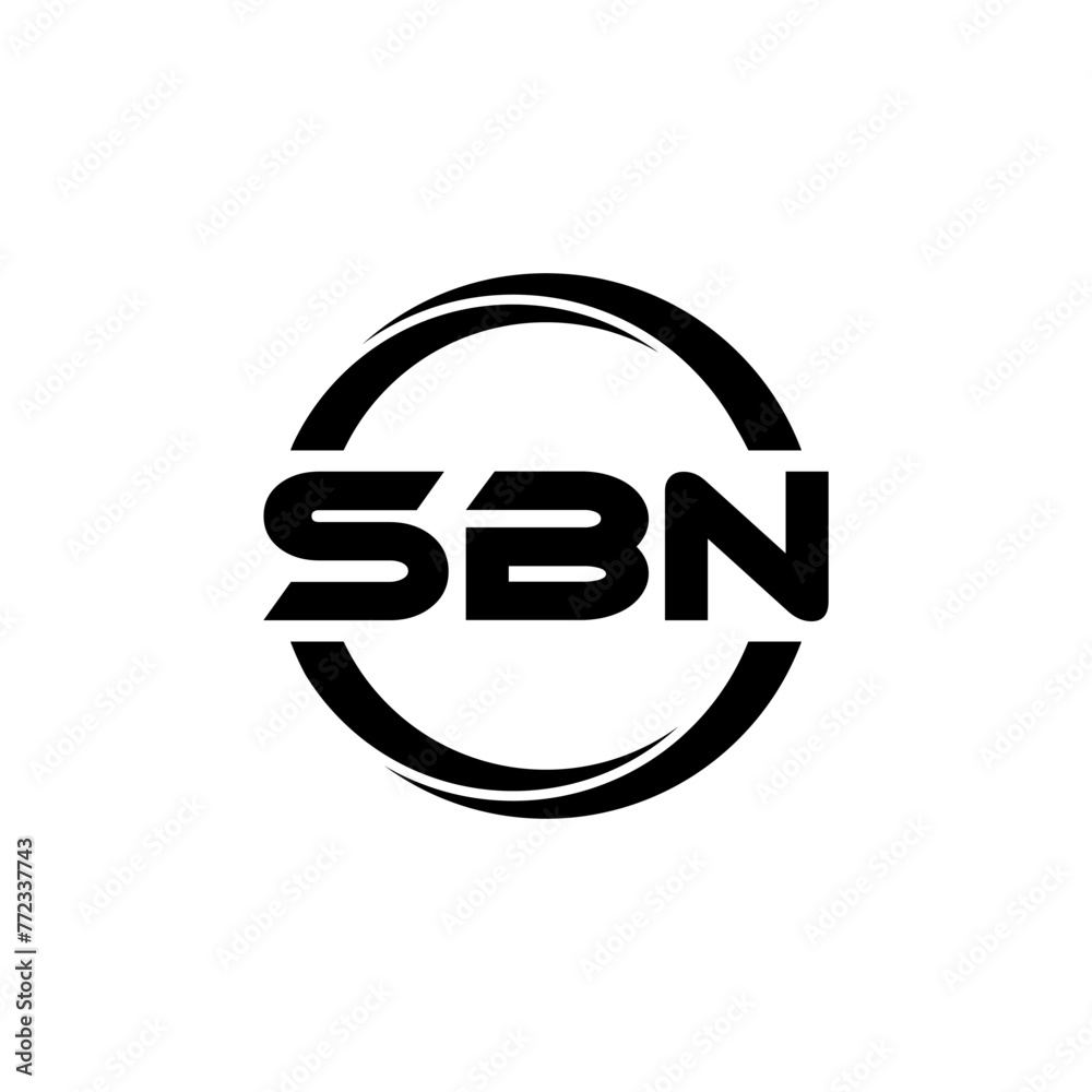SBN letter logo design in illustration. Vector logo, calligraphy ...