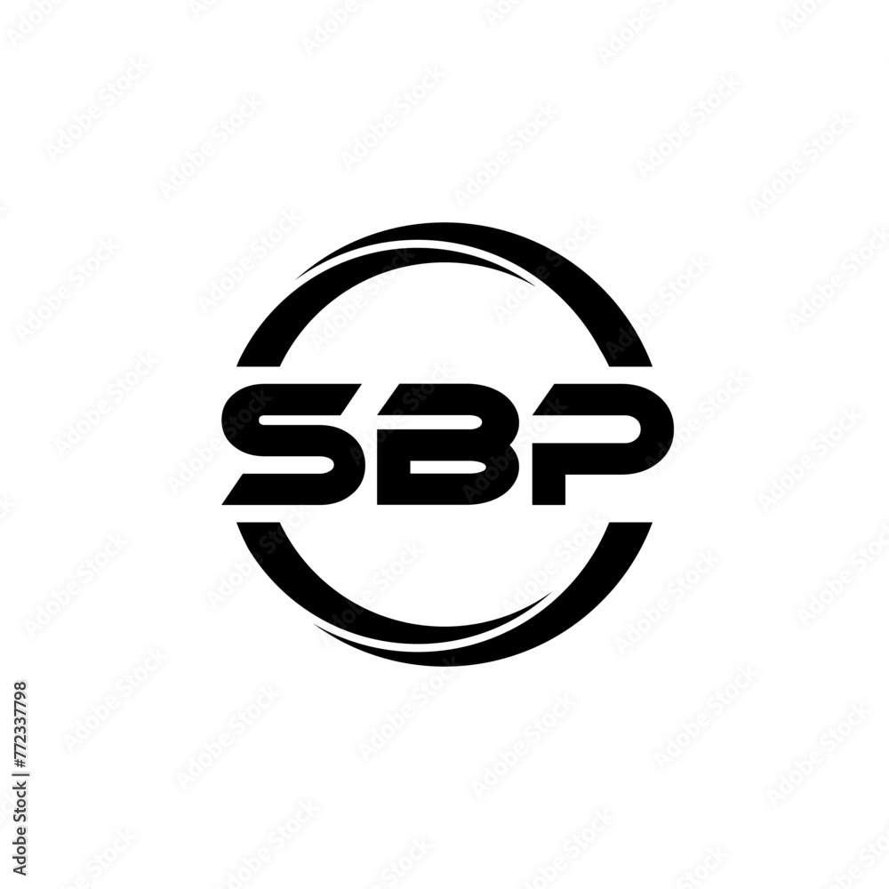 SBP letter logo design in illustration. Vector logo, calligraphy ...