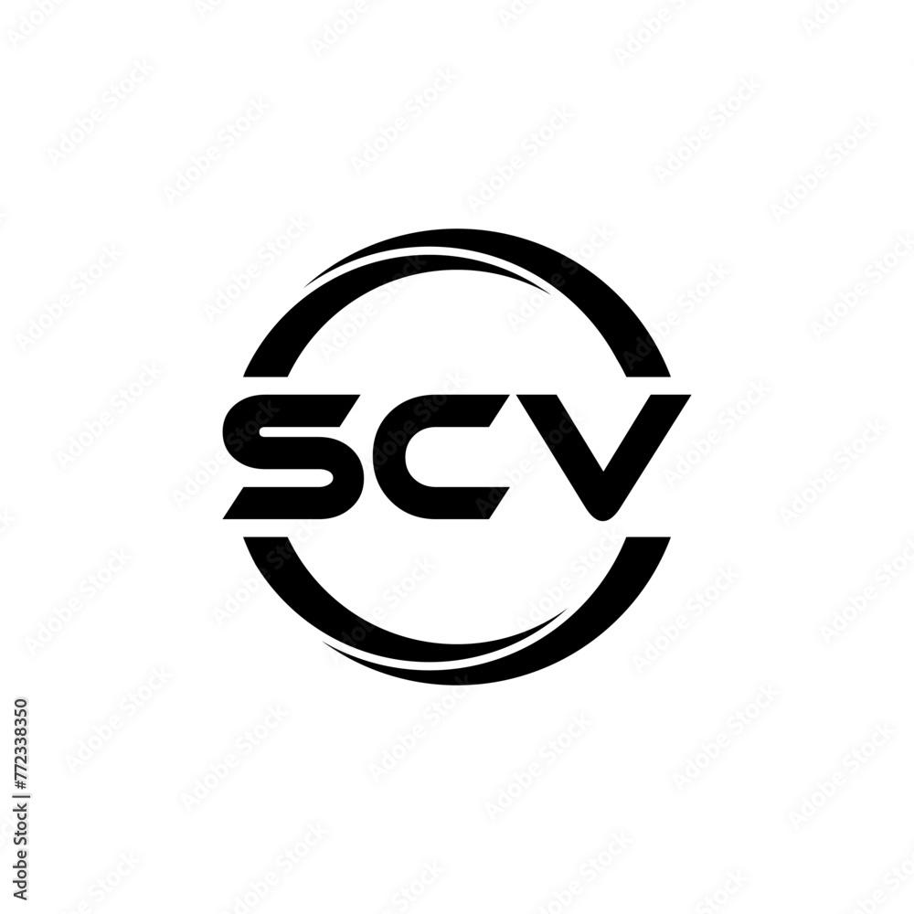 SCV letter logo design in illustration. Vector logo, calligraphy ...