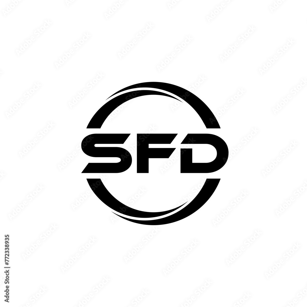 SFD letter logo design in illustration. Vector logo, calligraphy ...