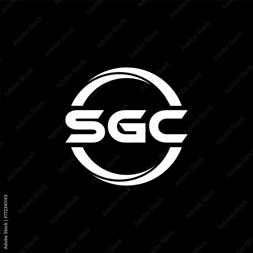 SGC letter logo design in illustration. Vector logo, calligraphy ...