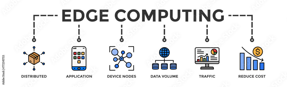 Vecteur Stock Edge computing banner web icon illustration concept with ...