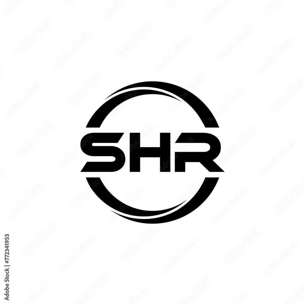 SHR letter logo design in illustration. Vector logo, calligraphy ...
