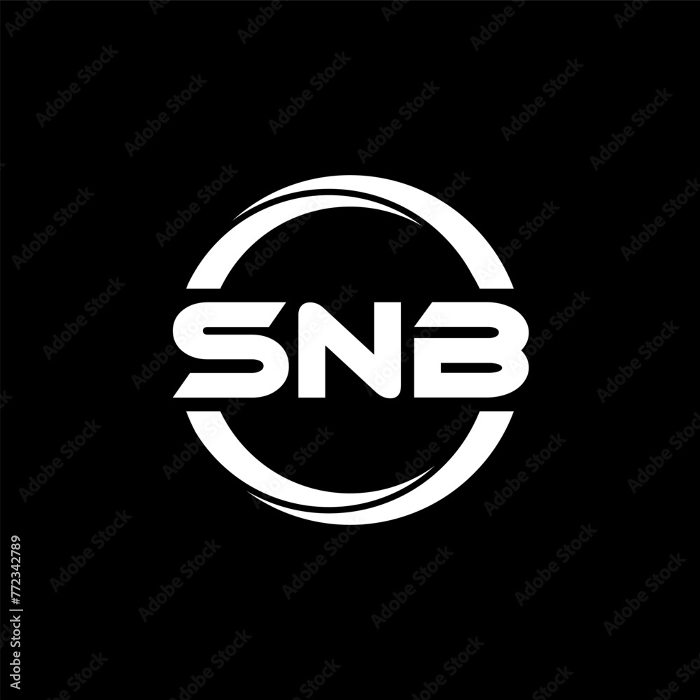 SNB letter logo design in illustration. Vector logo, calligraphy ...