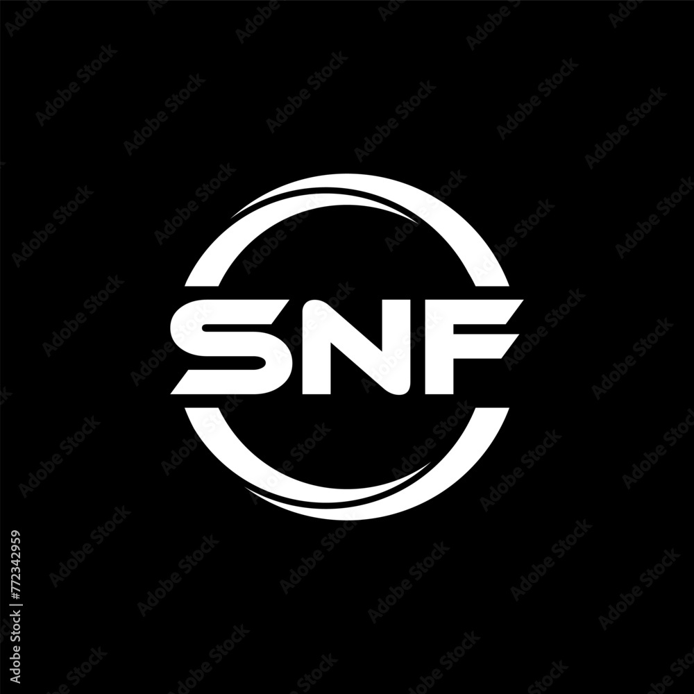 SNF letter logo design in illustration. Vector logo, calligraphy ...