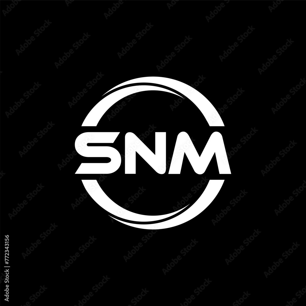 SNM letter logo design in illustration. Vector logo, calligraphy ...