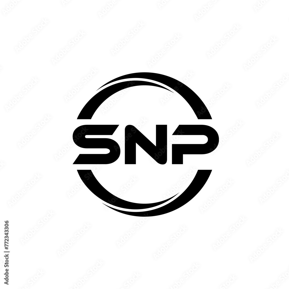 SNP letter logo design in illustration. Vector logo, calligraphy ...