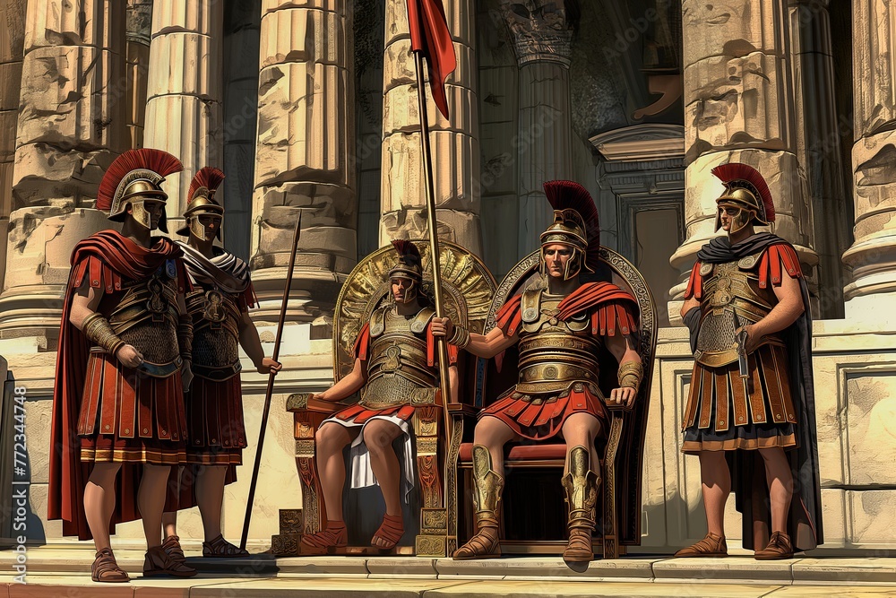 Roman Emperor Gaius Julius Caesar cartoon illustration, Roman empire ...