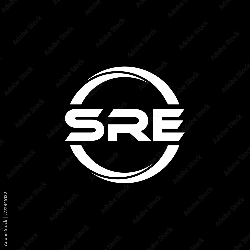 SRE letter logo design in illustration. Vector logo, calligraphy ...